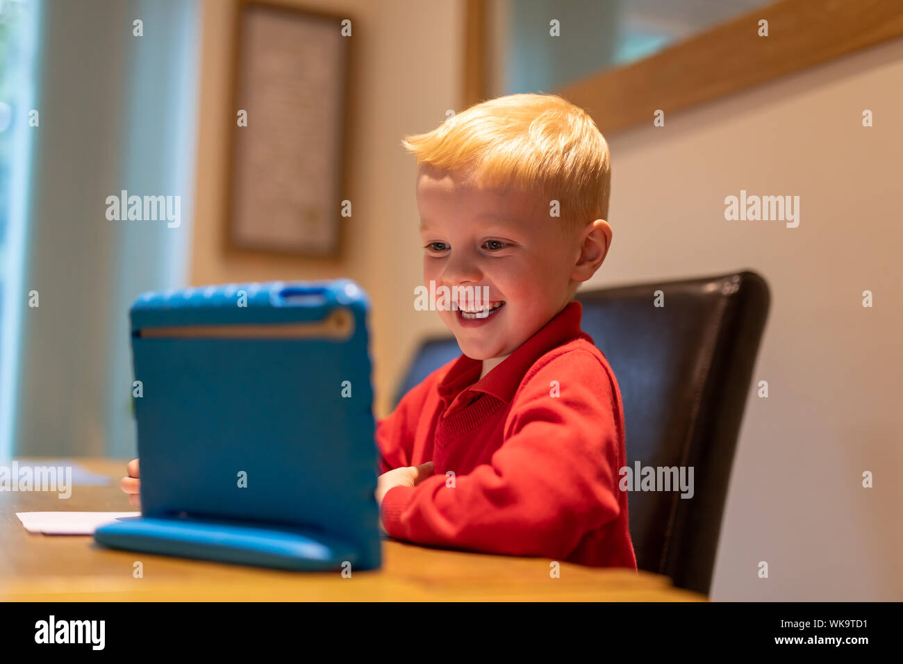 boy learning at computer Stock Photo - Alamy