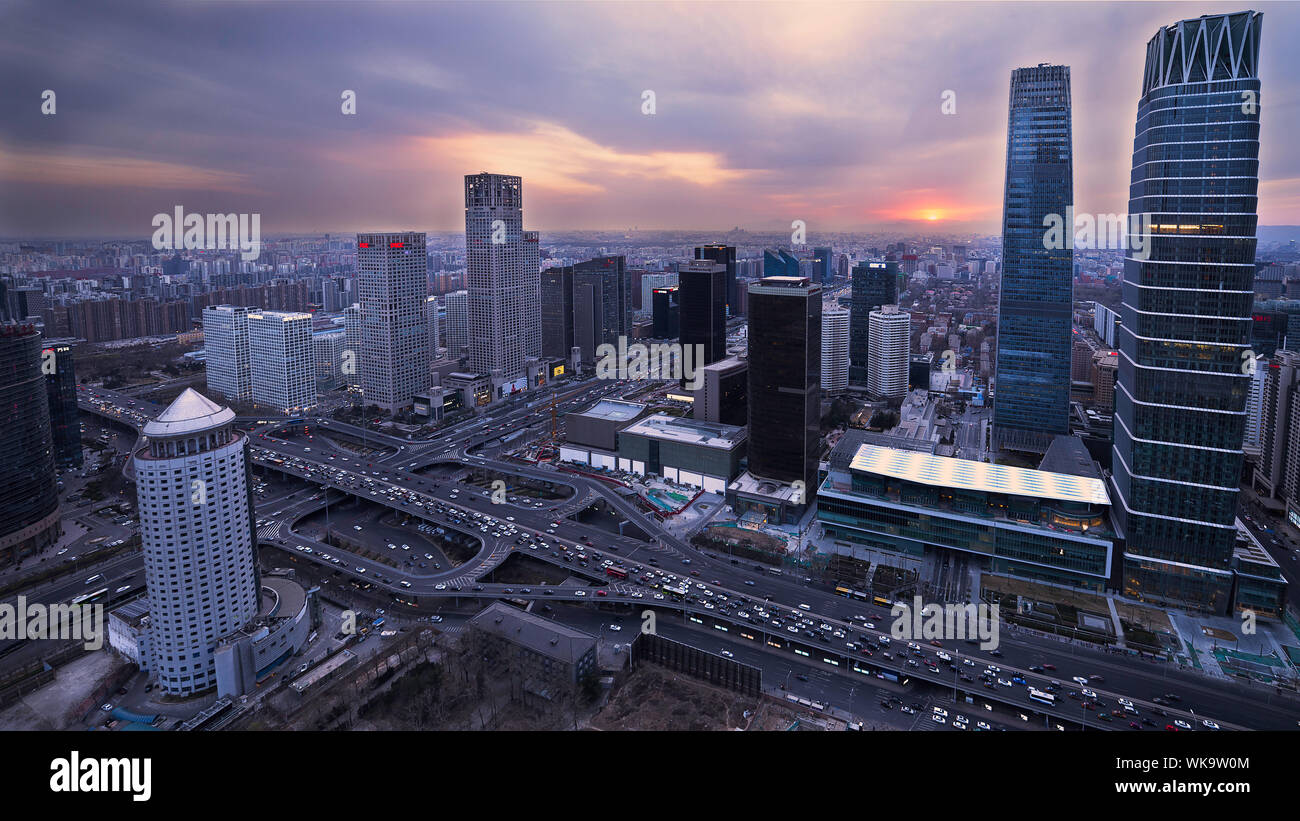 Beijing sunset city aerial hi-res stock photography and images - Alamy