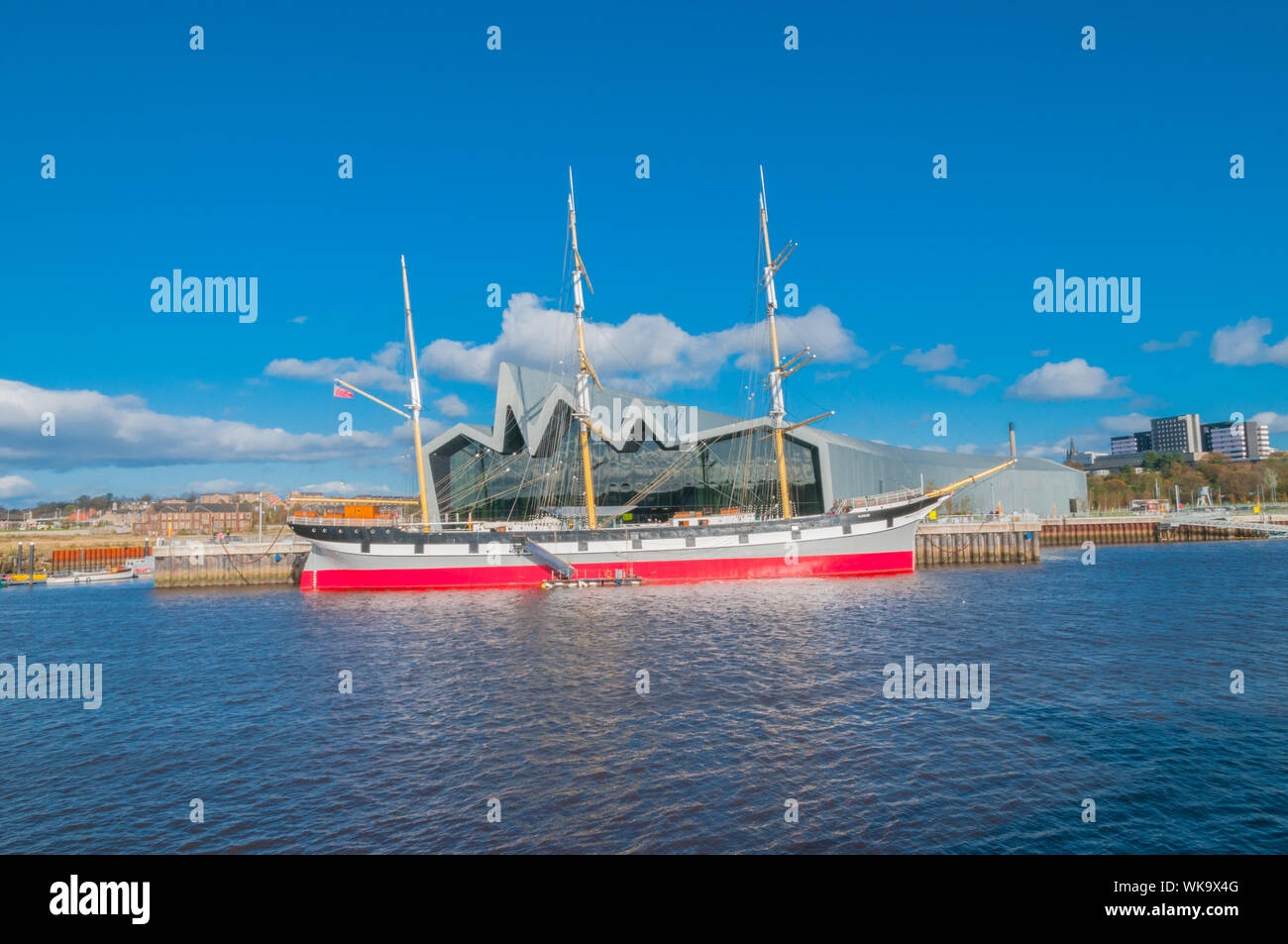 SV Glenlee berthed alongside Riverside Museum , Museum of Transport and ...
