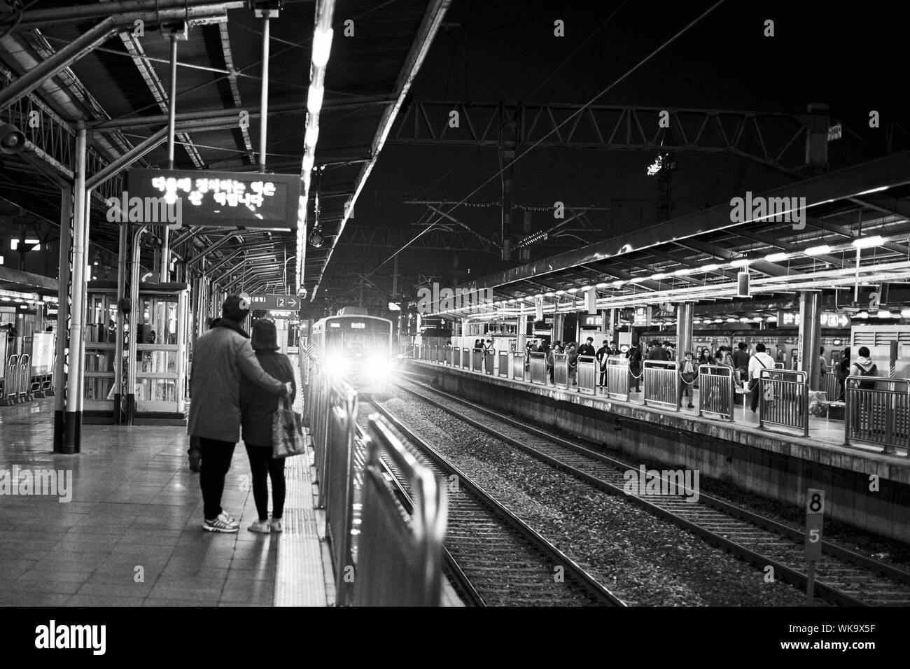 Crowd Railroad Station Night Architecture High Resolution Stock ...