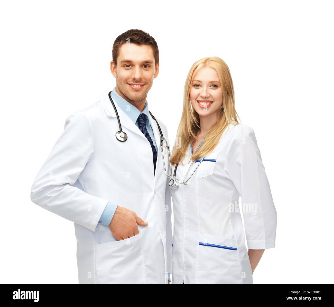 healthcare and medical concept - picture of two young attractive ...