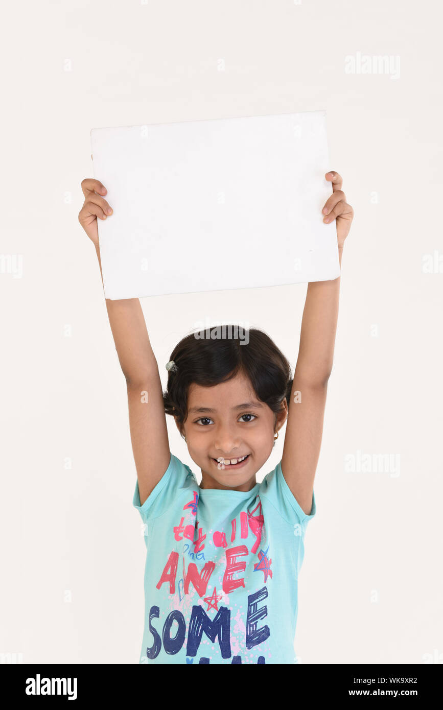 Girl holding placard hi-res stock photography and images - Alamy