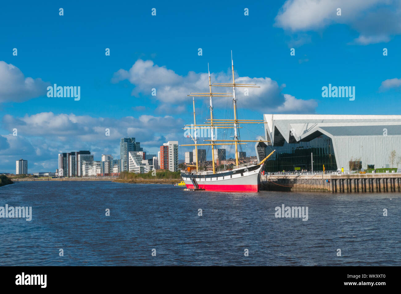 SV Glenlee berthed alongside Riverside Museum , Museum of Transport and ...