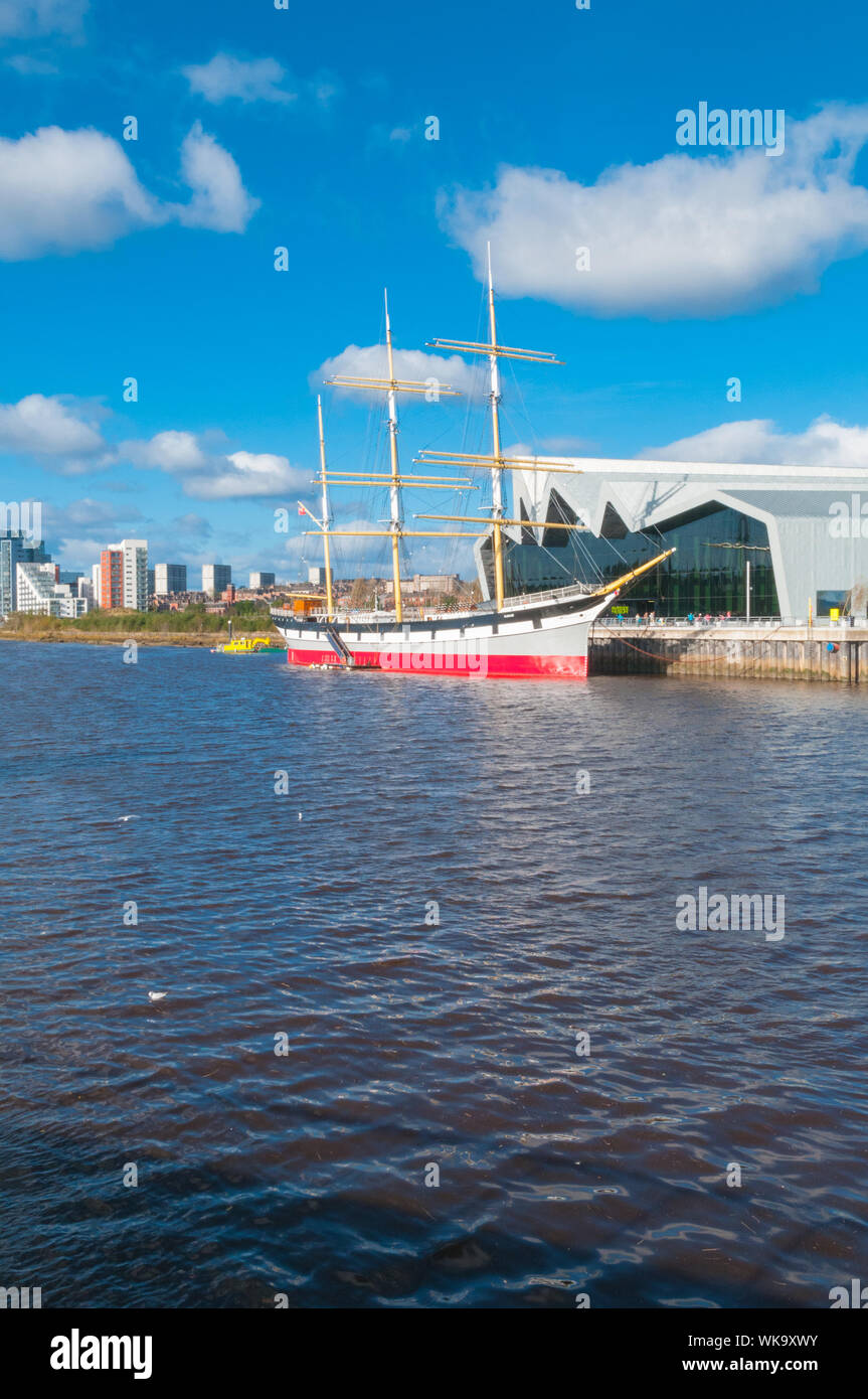 SV Glenlee berthed alongside Riverside Museum , Museum of Transport and ...