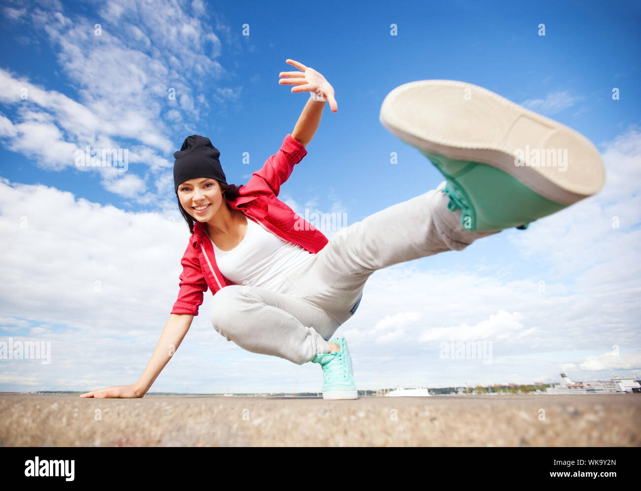 beautiful dancing girl in movement Stock Photo - Alamy