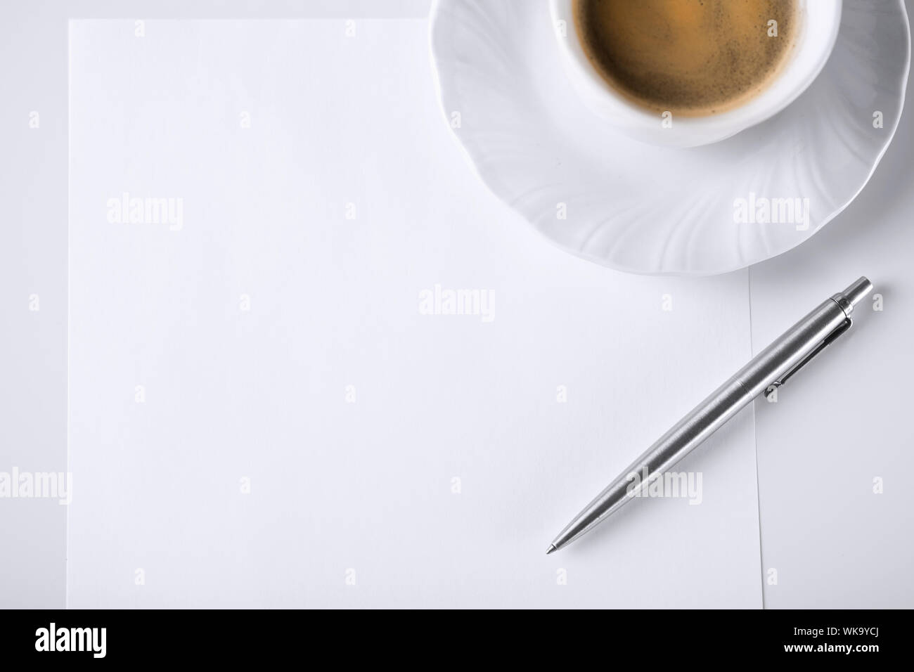 blank paper for note and coffee Stock Photo - Alamy