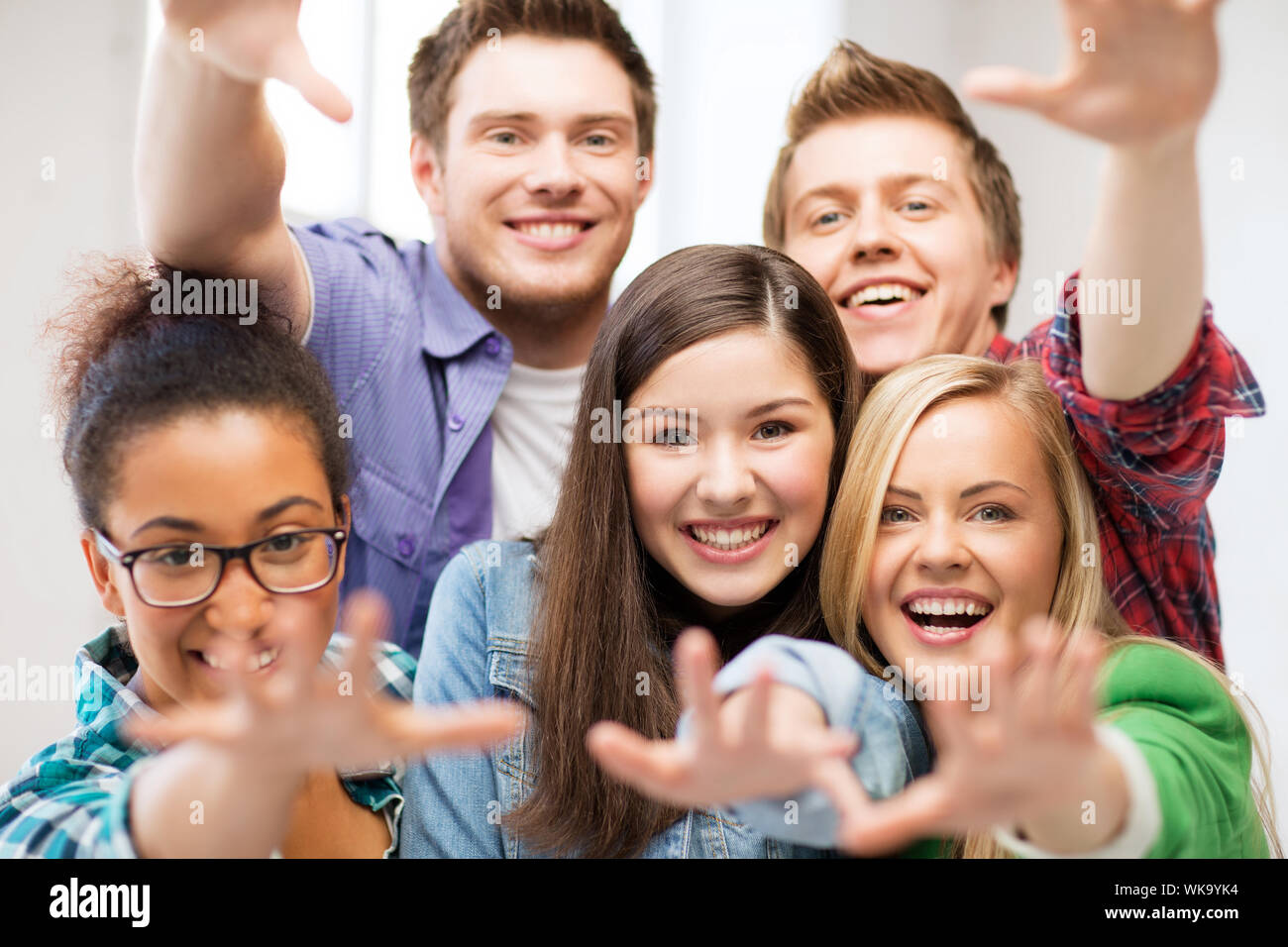 group of students at school Stock Photo - Alamy