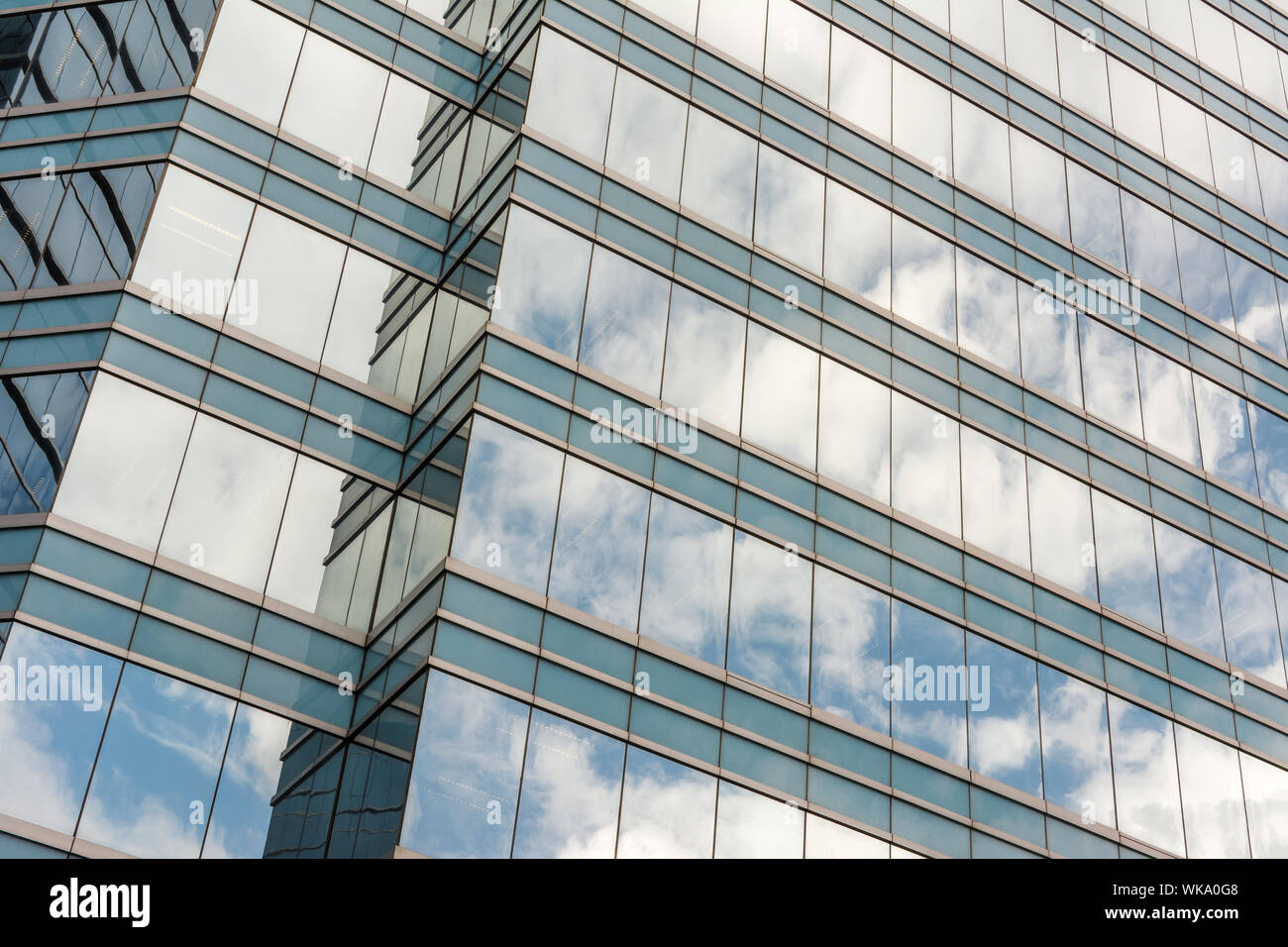Office glass windows with beautiful reflection in Hong Kong, Asia Stock ...