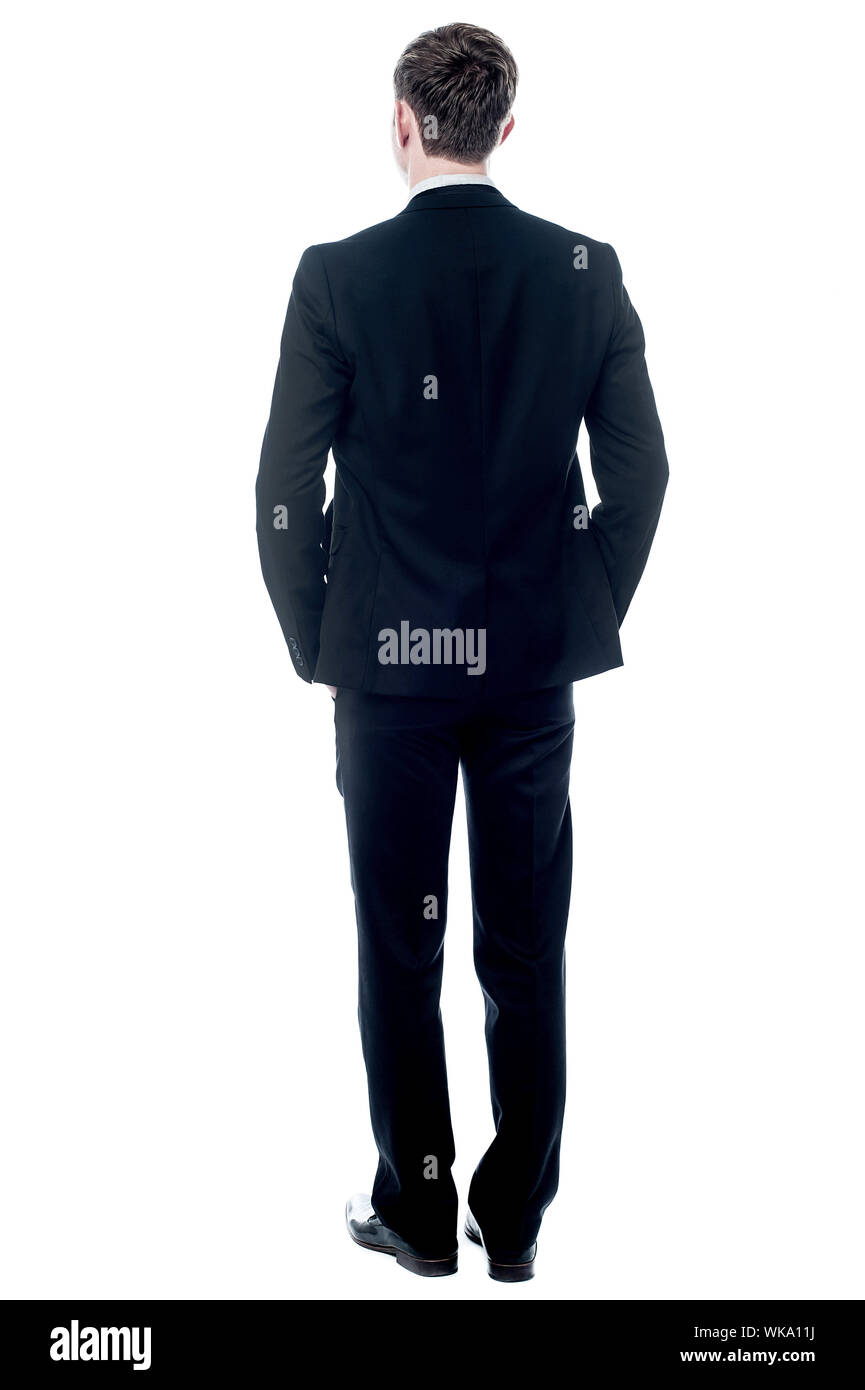 Business man from the back, looking at something Stock Photo - Alamy