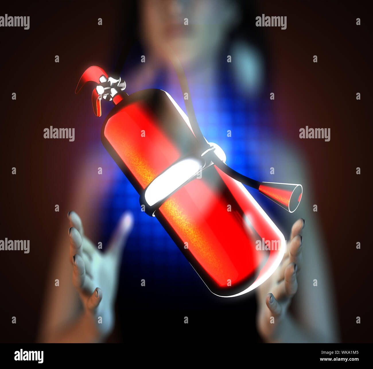 Woman hologram fire extinguisher hi-res stock photography and images ...