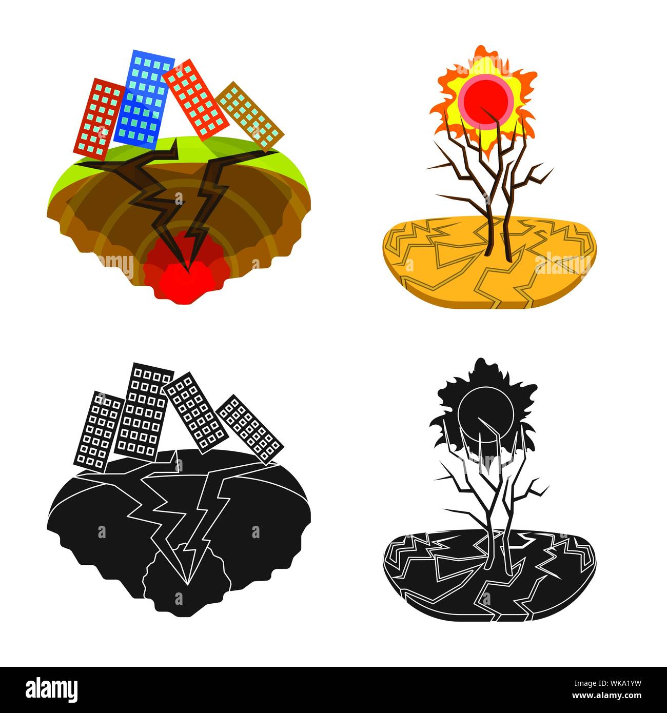 Vector illustration of weather and distress logo. Collection of weather ...