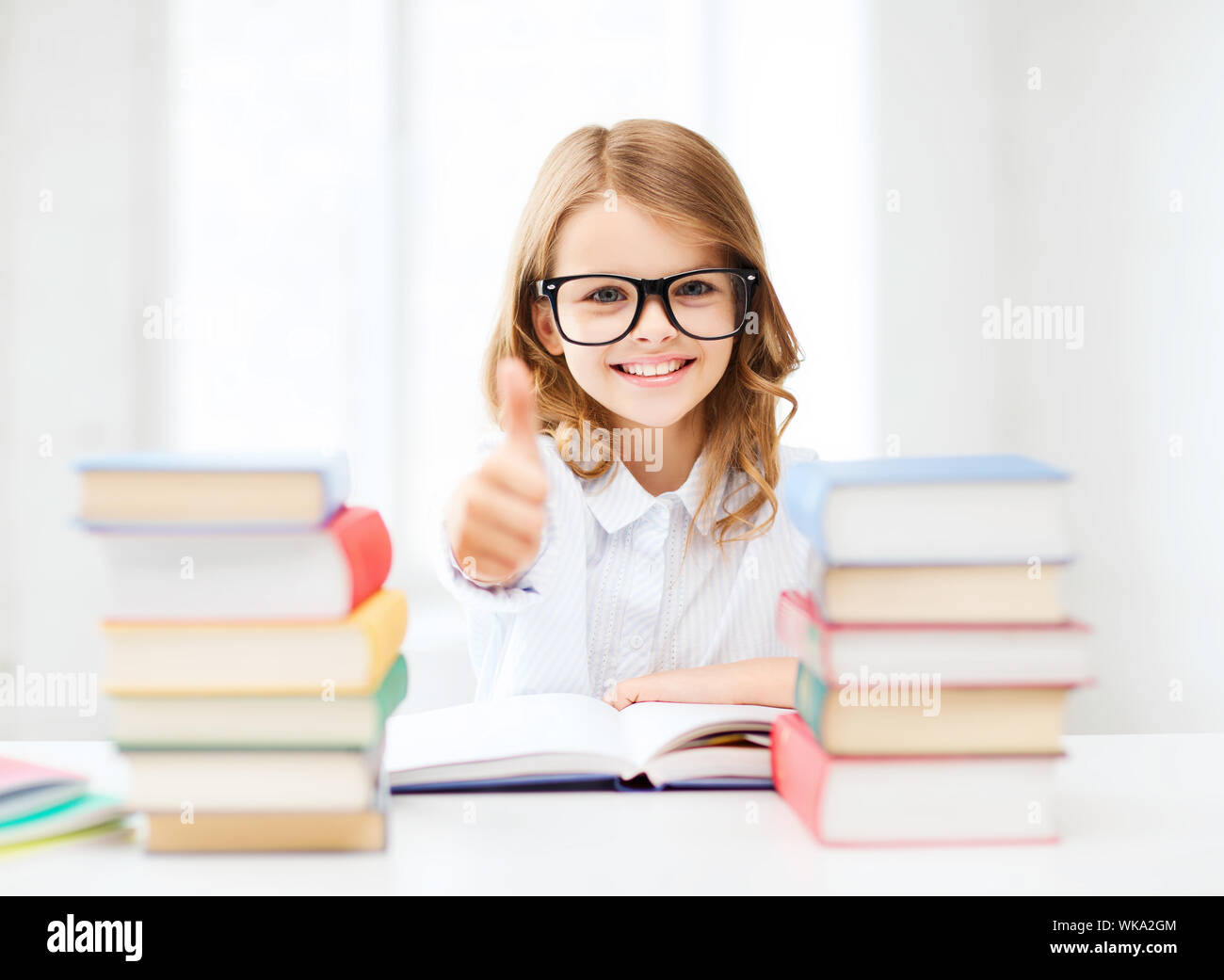 student girl studying at school Stock Photo - Alamy