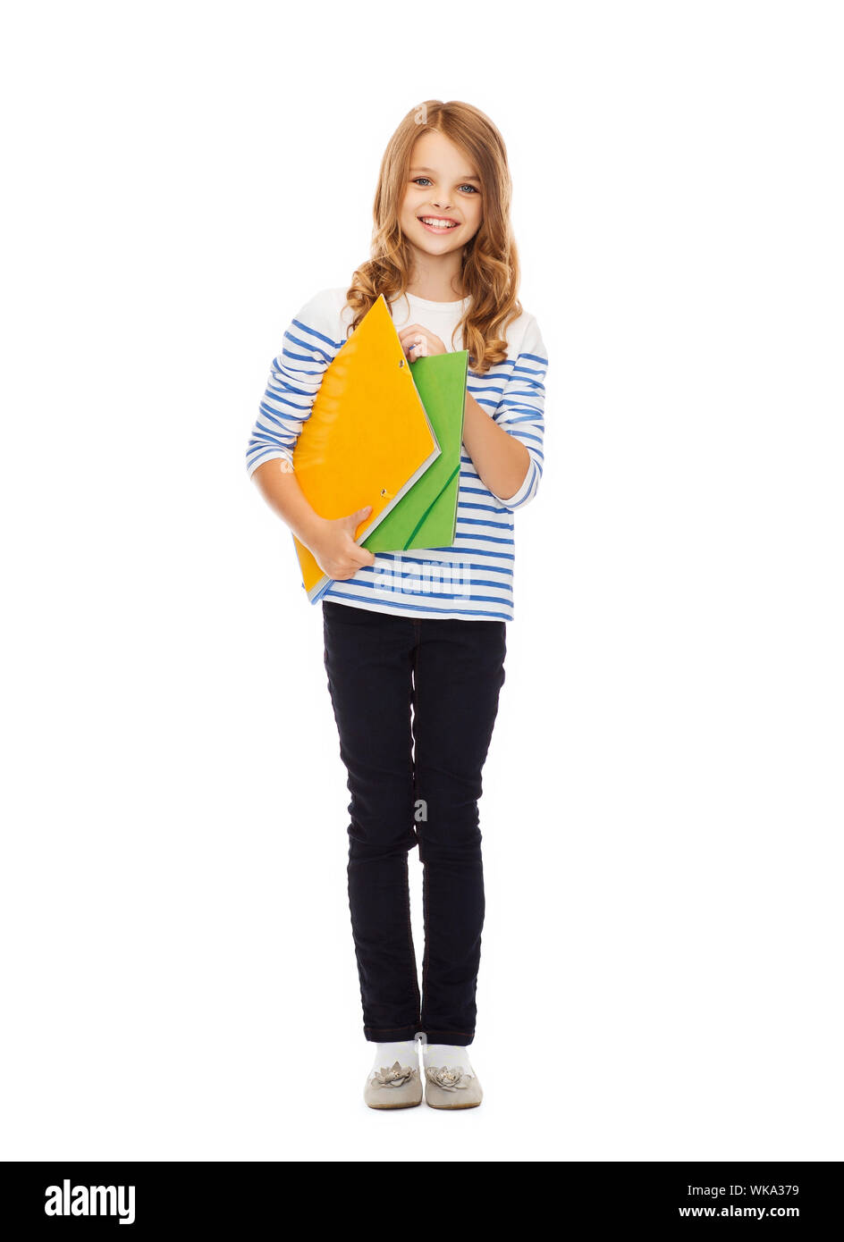 child holding colorful folders Stock Photo - Alamy