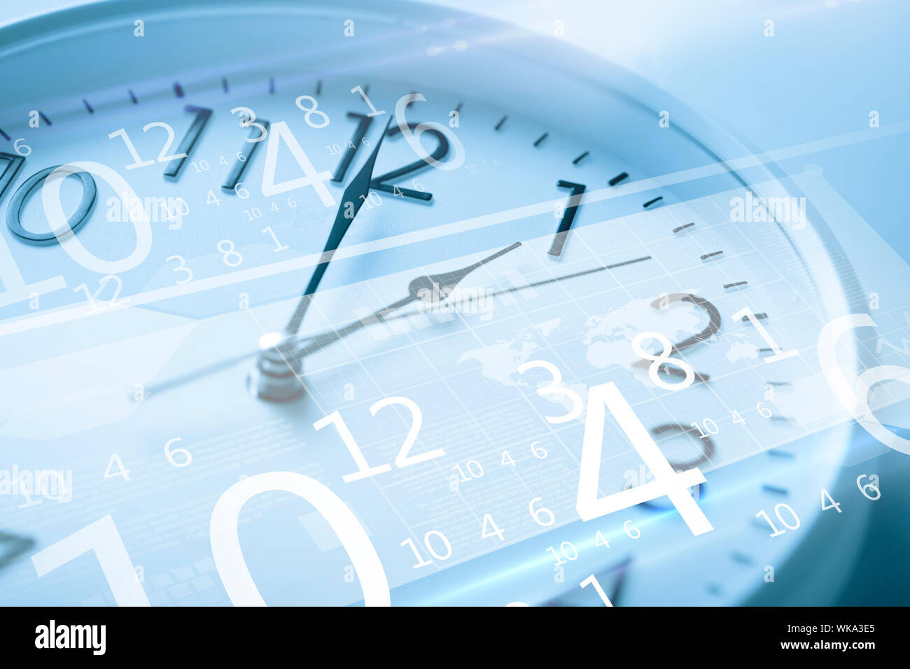 clock and virtual screen Stock Photo - Alamy