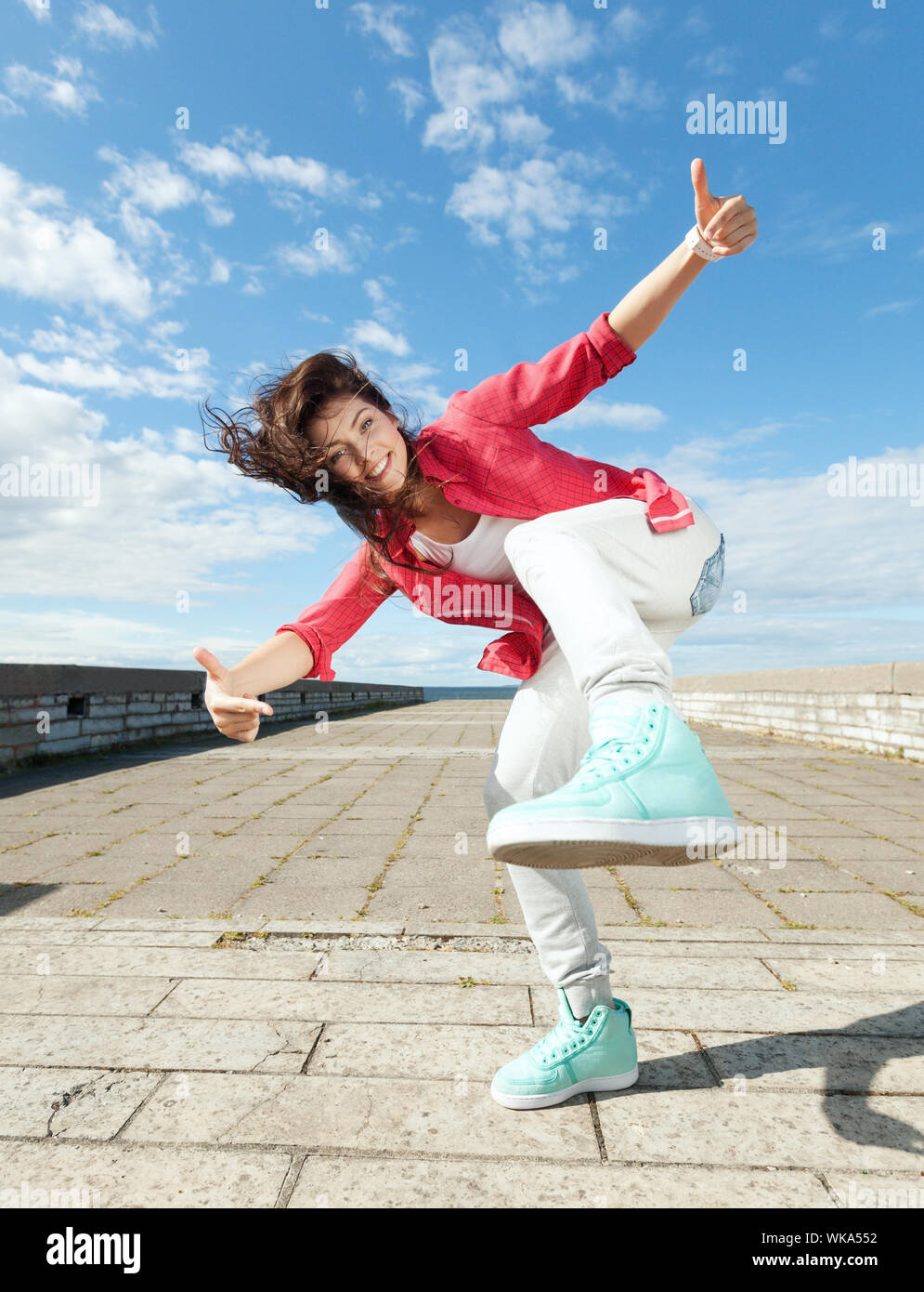 beautiful dancing girl in movement Stock Photo - Alamy