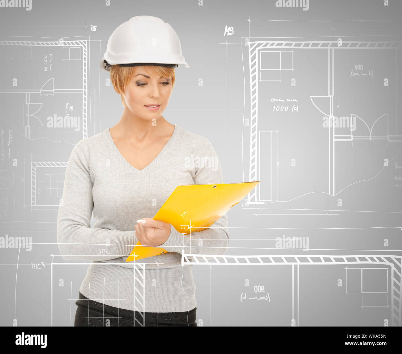 building, developing, consrtuction, architecture concept - female ...