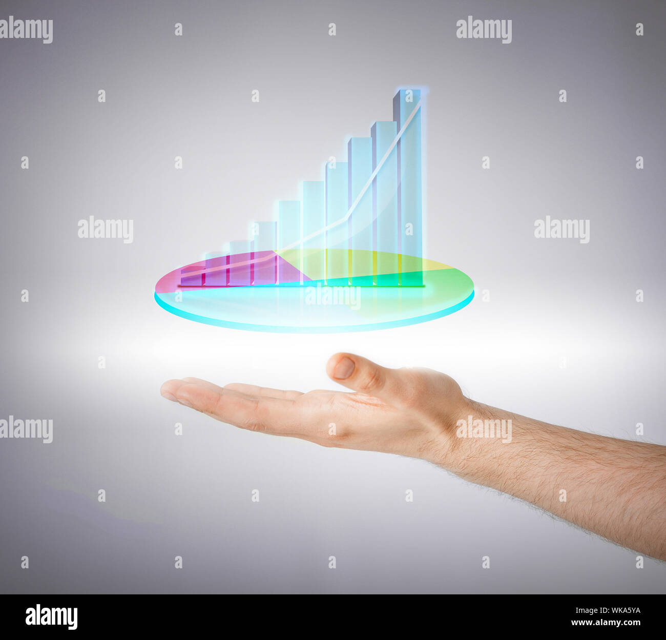 Sales chart graph showing increasing hi-res stock photography and ...