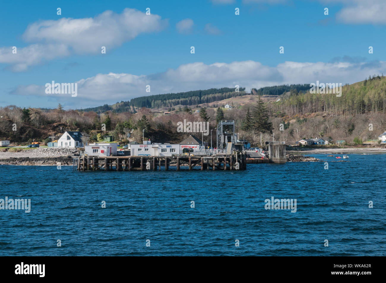 On board the Calmac car ferry Coruisk approaching to Armadale Isle of ...