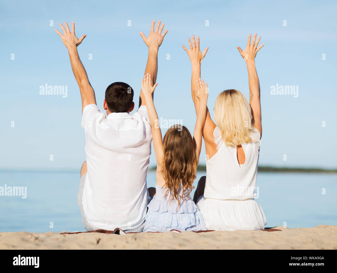 happy family at the seaside Stock Photo - Alamy