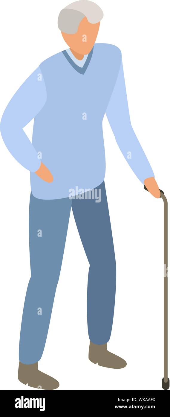 3d man old walking stick Stock Vector Images - Alamy