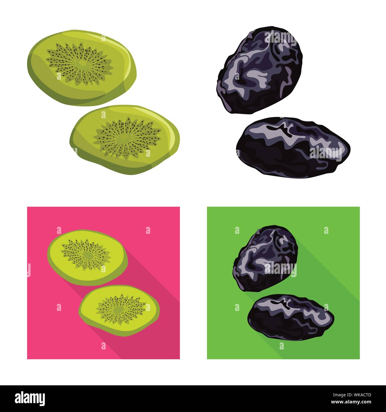 Vector design of food and raw logo. Collection of food and nature stock ...