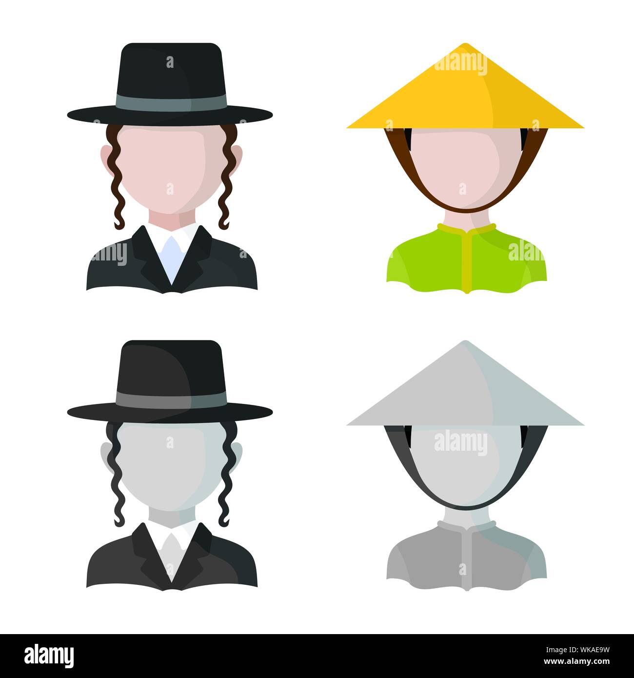 Vector design of imitator and resident icon. Collection of imitator and ...