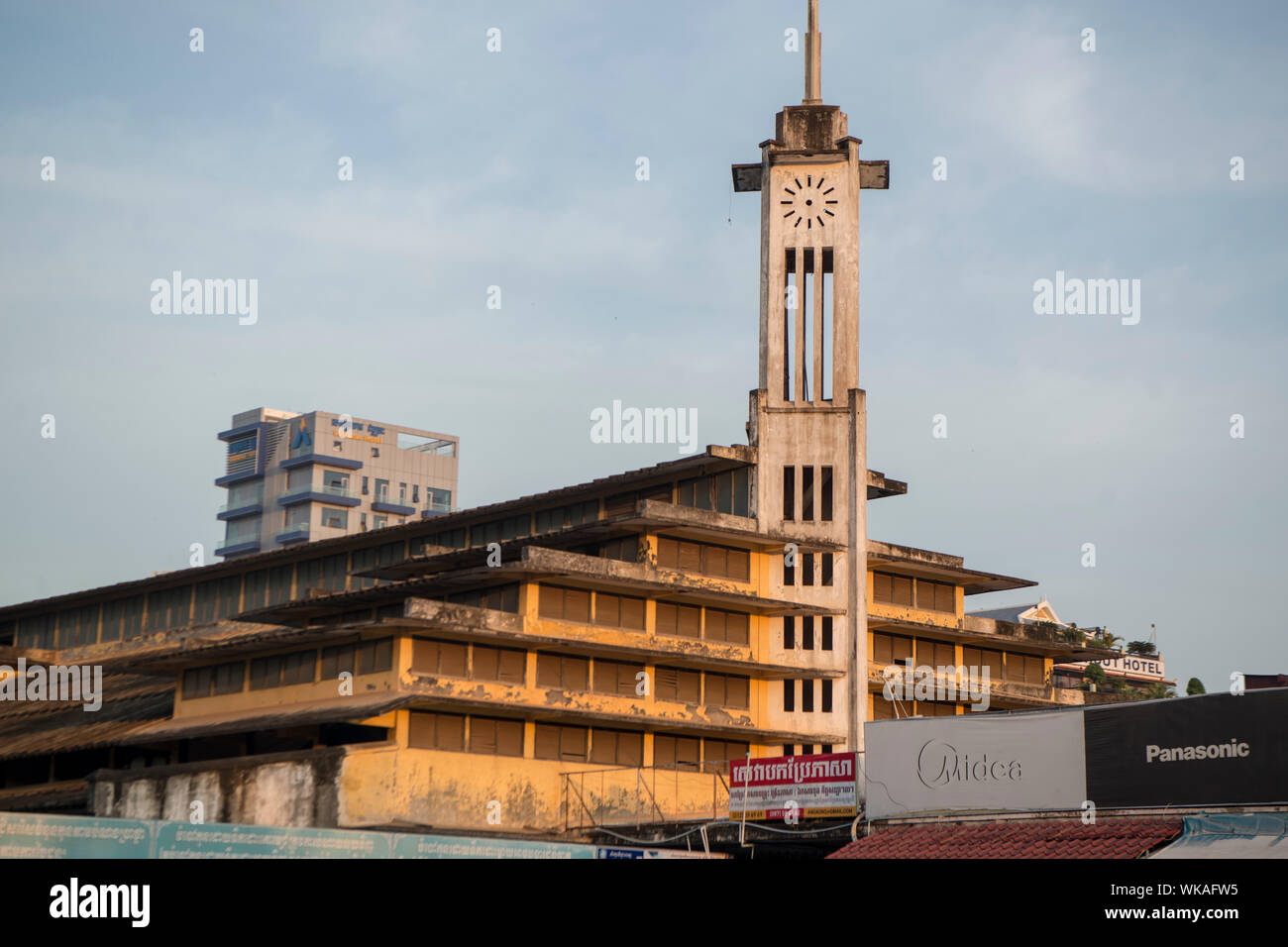 the Building of the Psar Nat market in the city centre of Battambang in ...