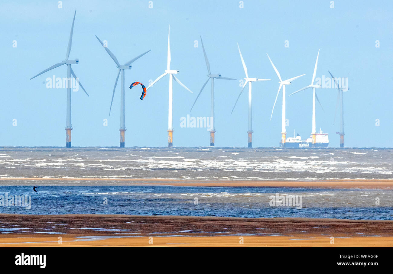 Wind surfers take advantage of the high winds on New Brighton Beach ...
