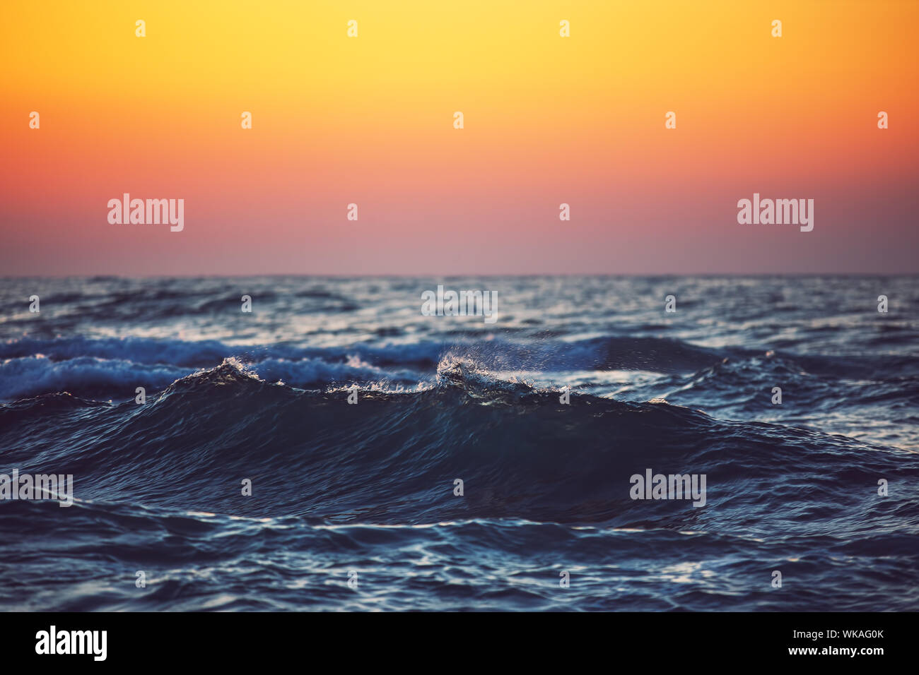 Beautiful blue sunrise wave Stock Photo - Alamy