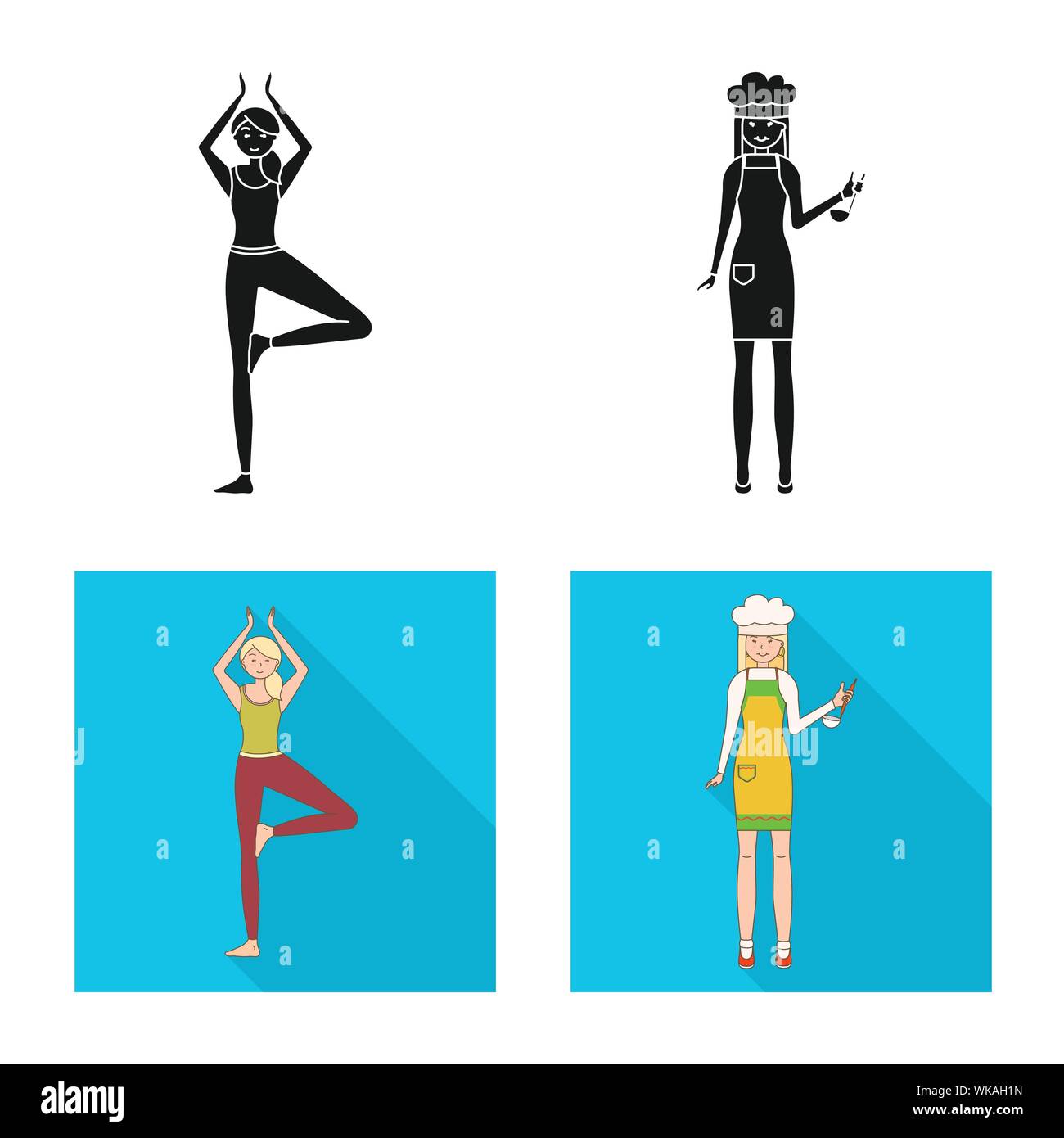 Vector illustration of posture and mood sign. Collection of posture and ...