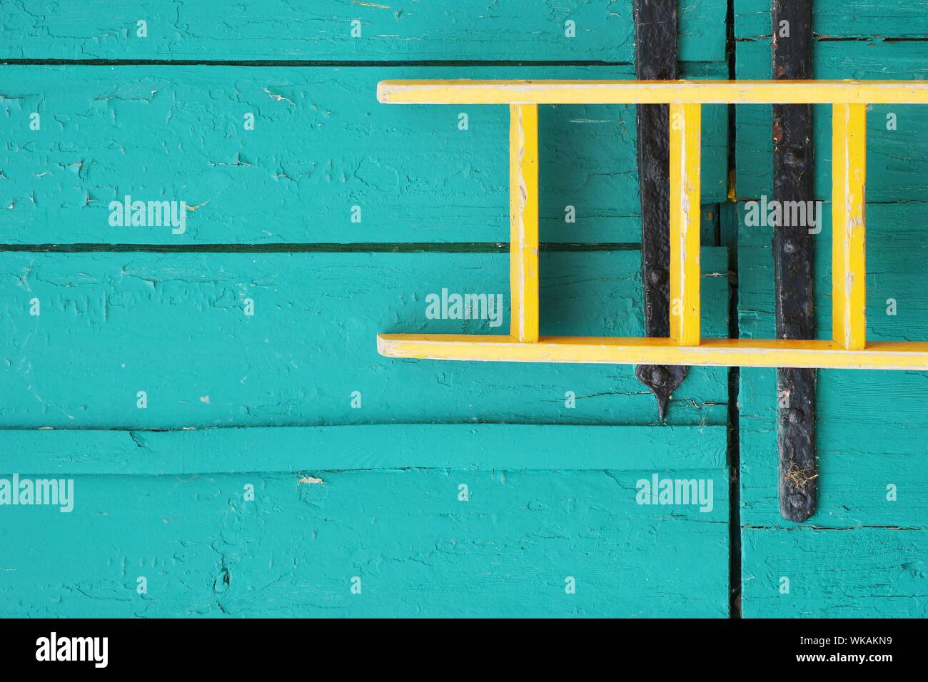 Ladder Leaning On Wall High Resolution Stock Photography and Images - Alamy