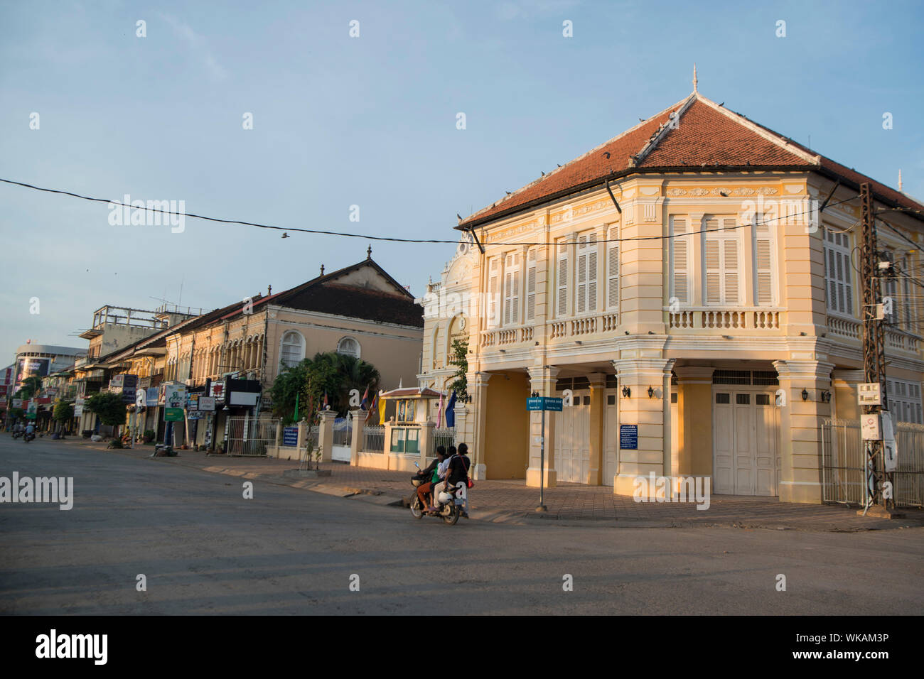the colonial Building at the river front in the old town in the city ...