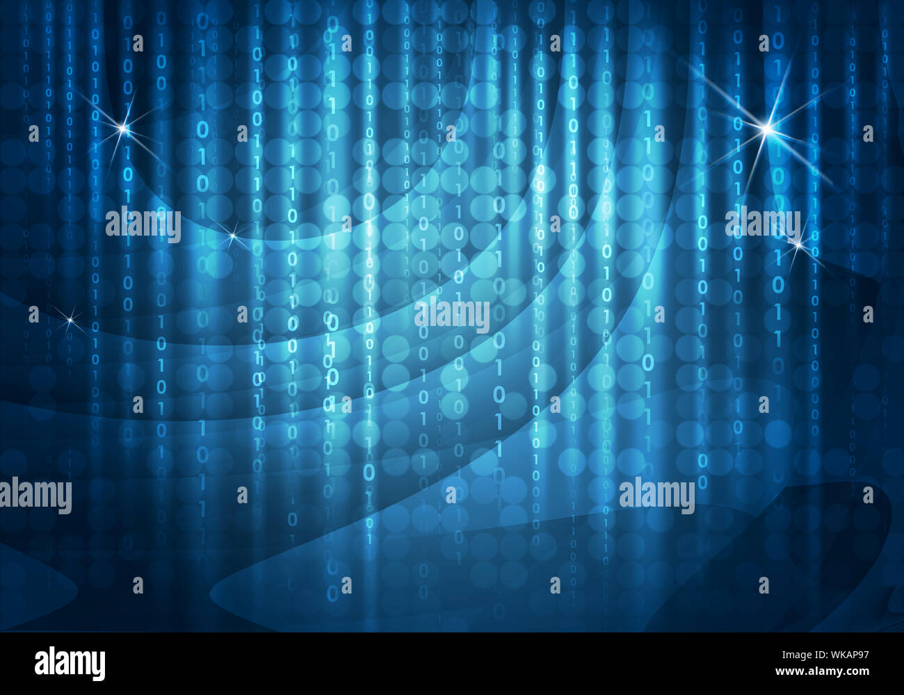 Glowing figures and circles. Hi-tech technological background Stock ...