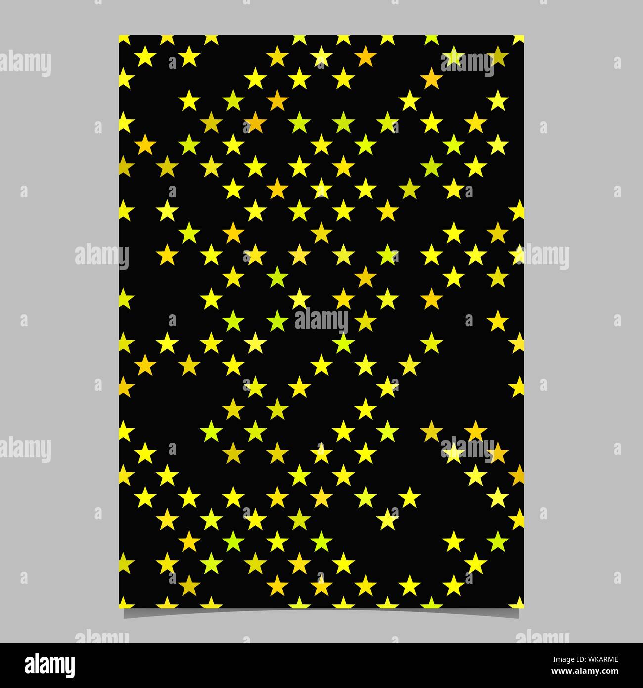 Yellow pentagram star shape pattern background brochure template design ...