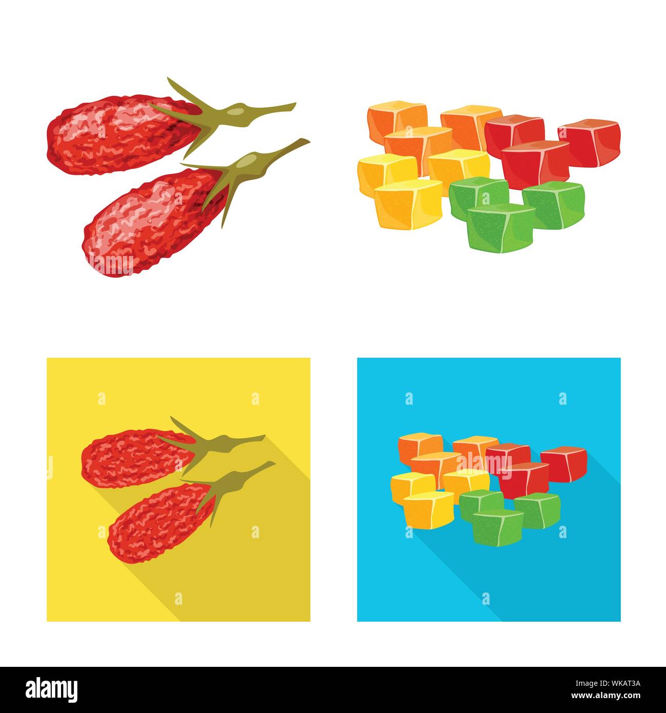 Vector illustration of food and raw logo. Collection of food and nature ...