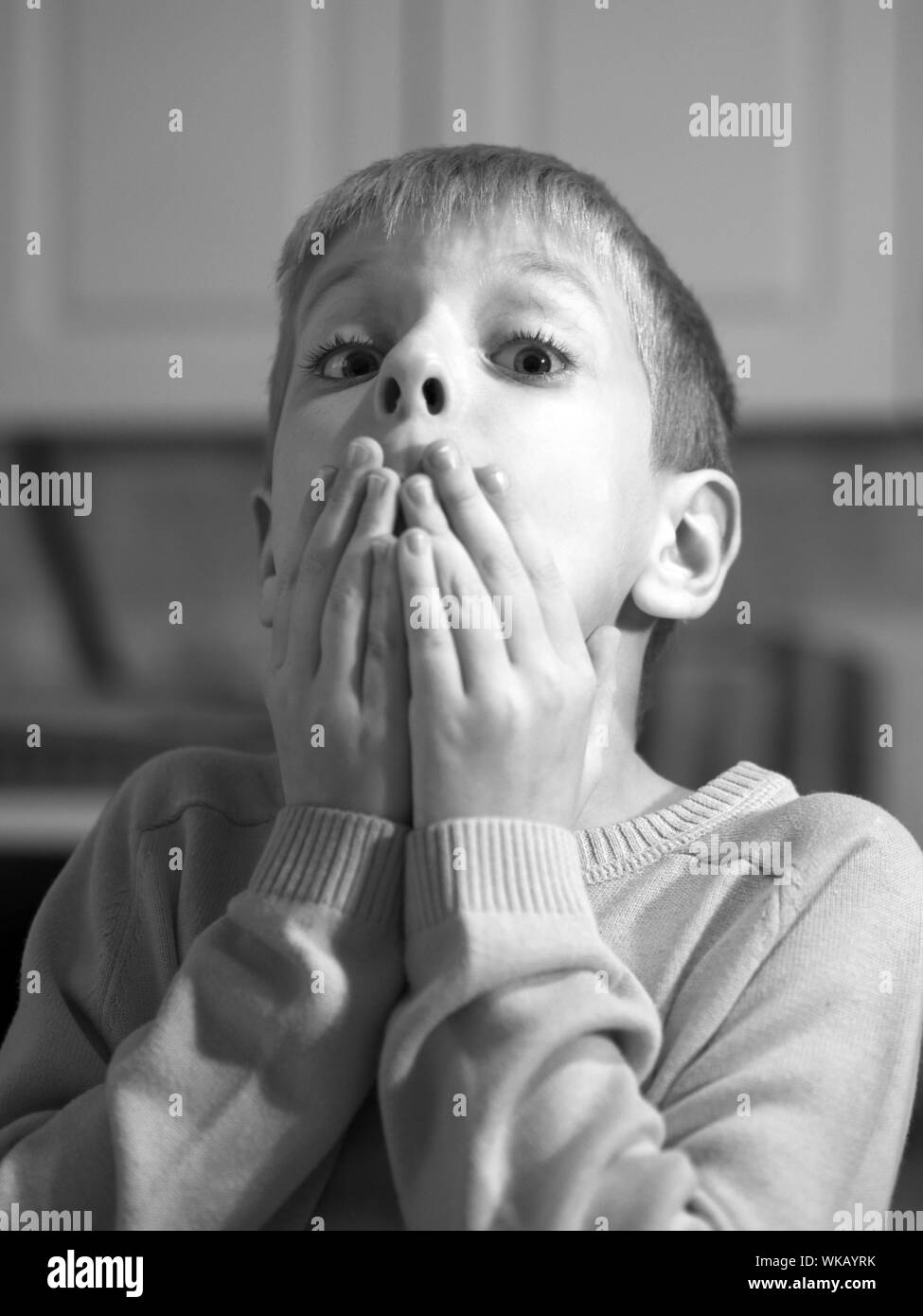 Shocked child boy hi-res stock photography and images - Alamy