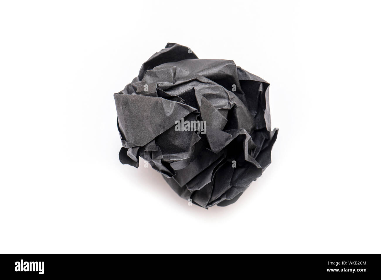 Real Black Paper crumpled as Ball, wrinkled paper texture, isolated on ...