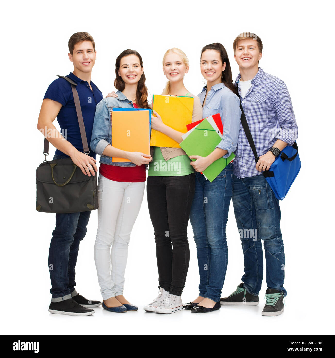group of smiling students standing Stock Photo - Alamy