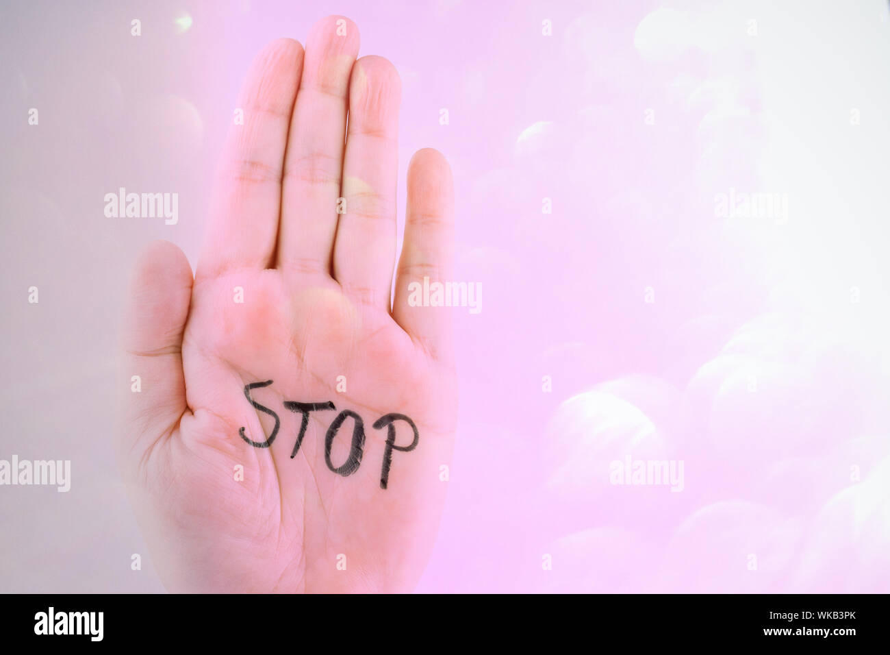 Stop sign hand gesture hi-res stock photography and images - Alamy
