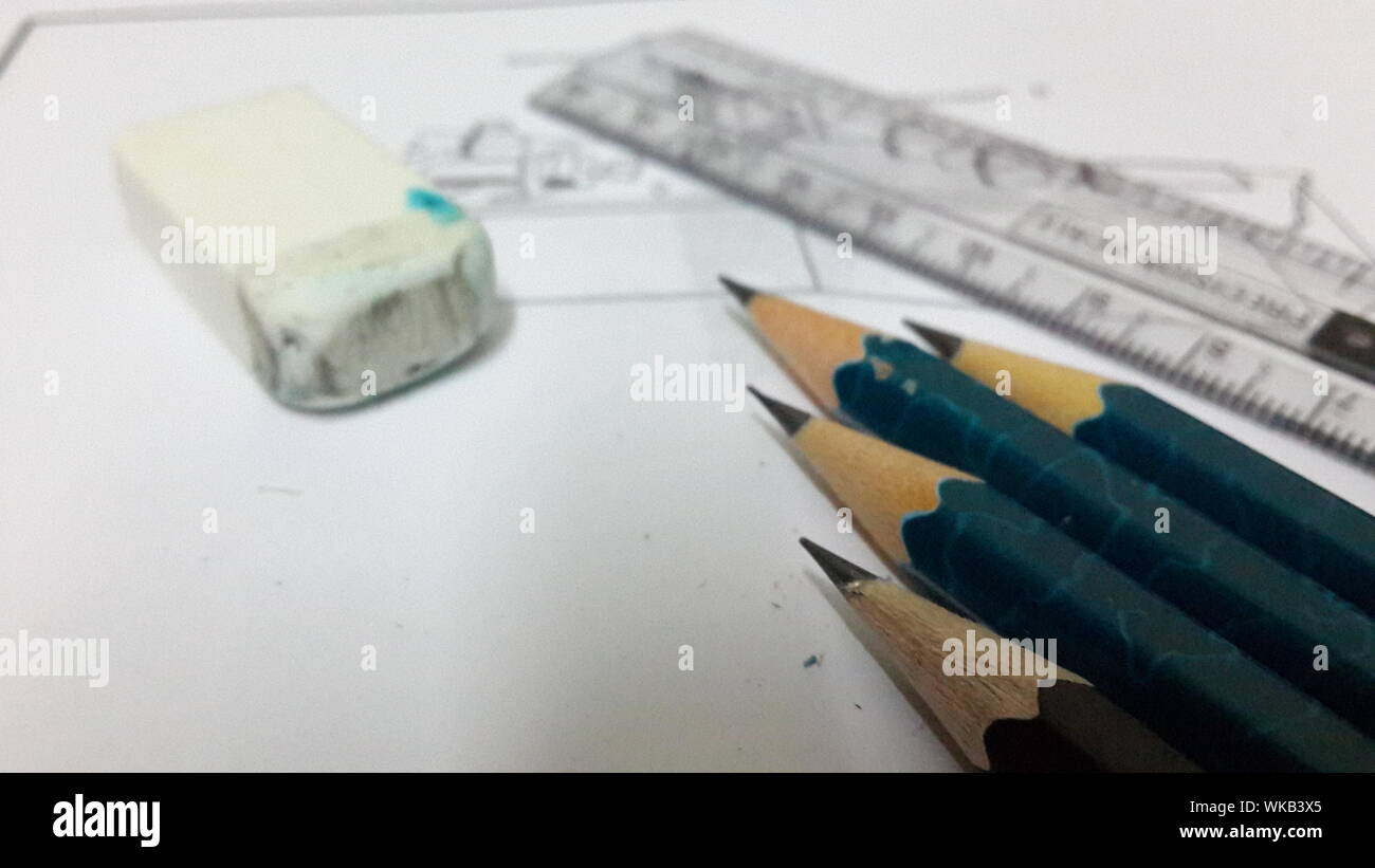 Eraser ruler hi-res stock photography and images - Alamy