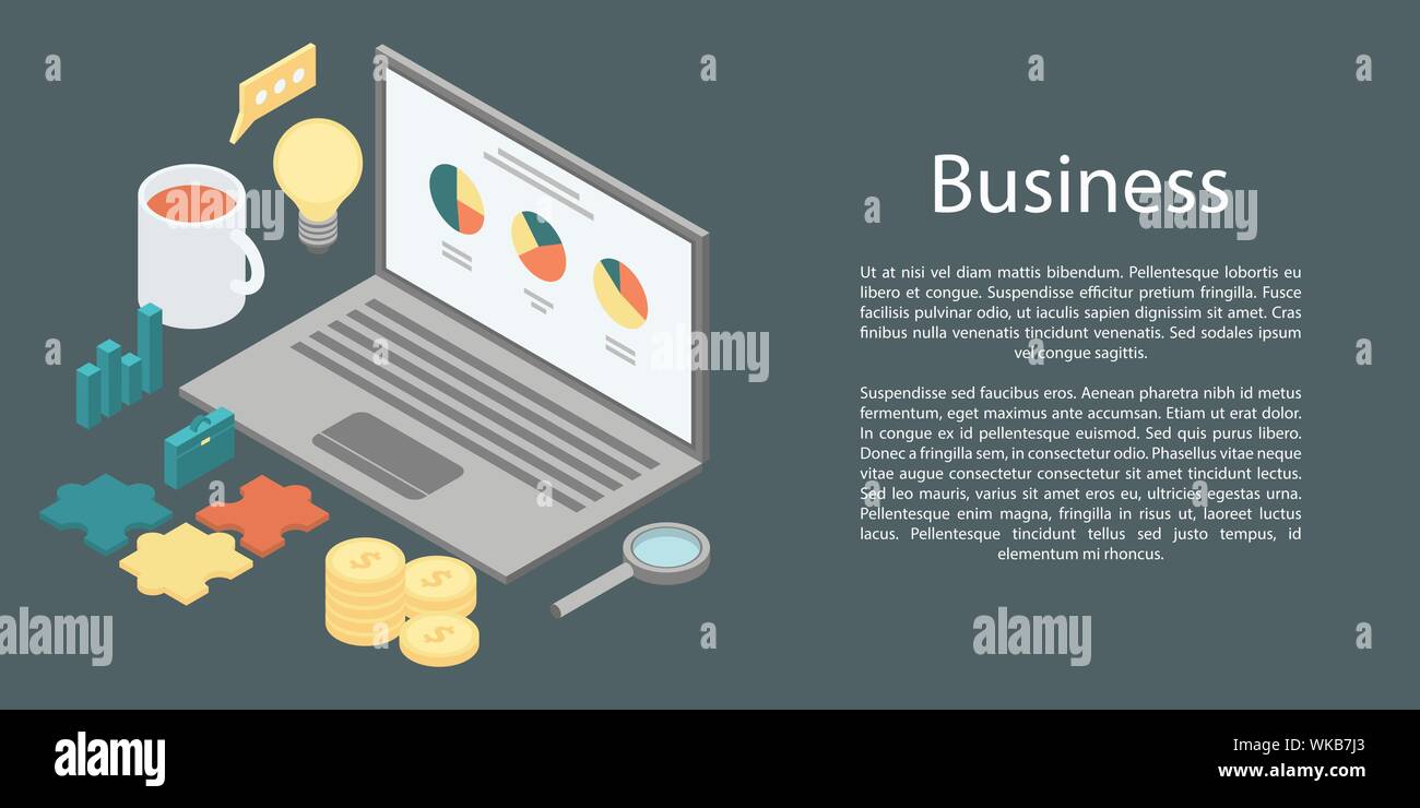 Modern business concept banner, isometric style Stock Vector Image ...
