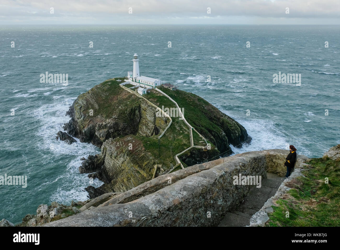 South Stack Lighthouse, which sits on an island of the same name ...