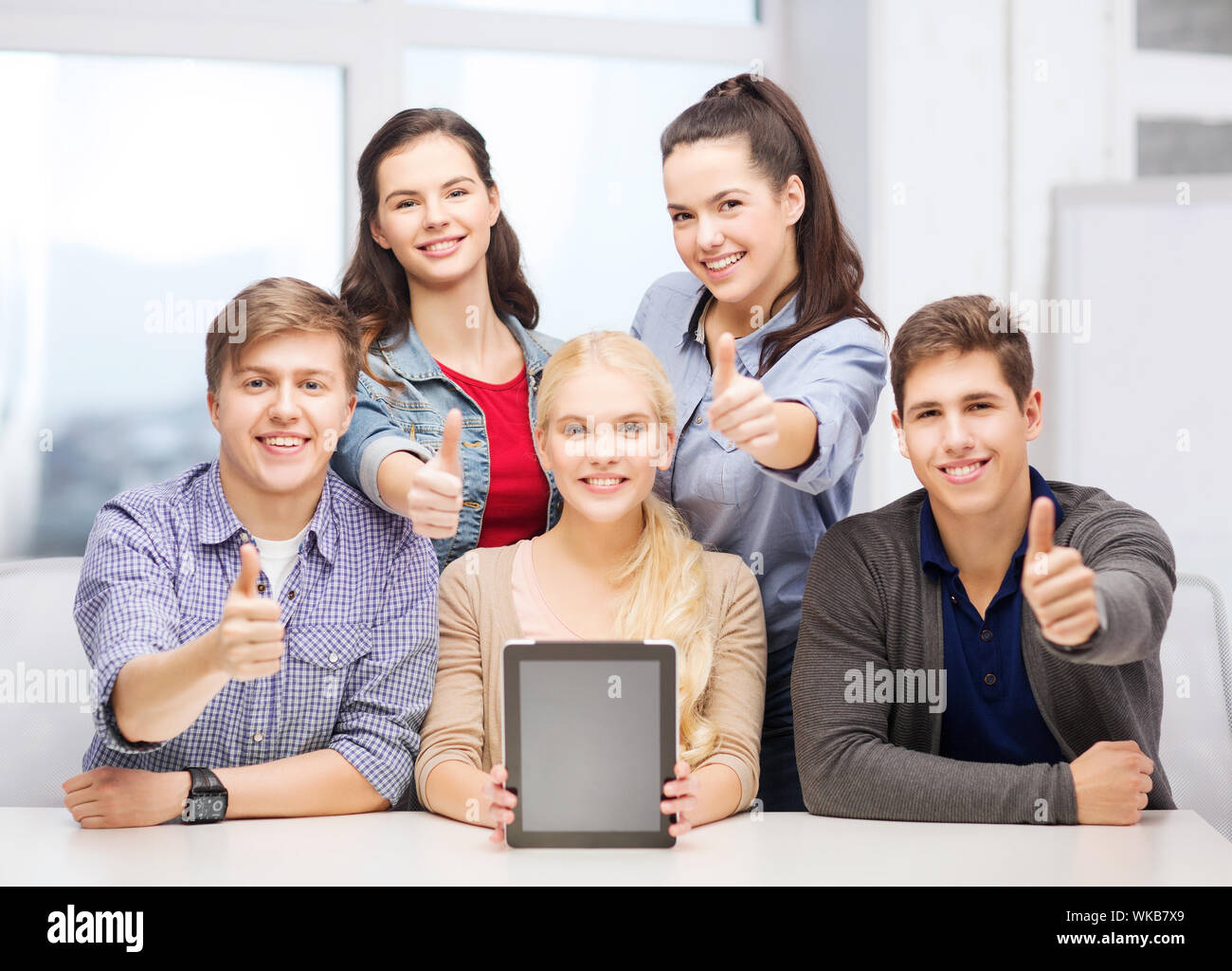 education, technology, advertisement and internet concept - group of ...