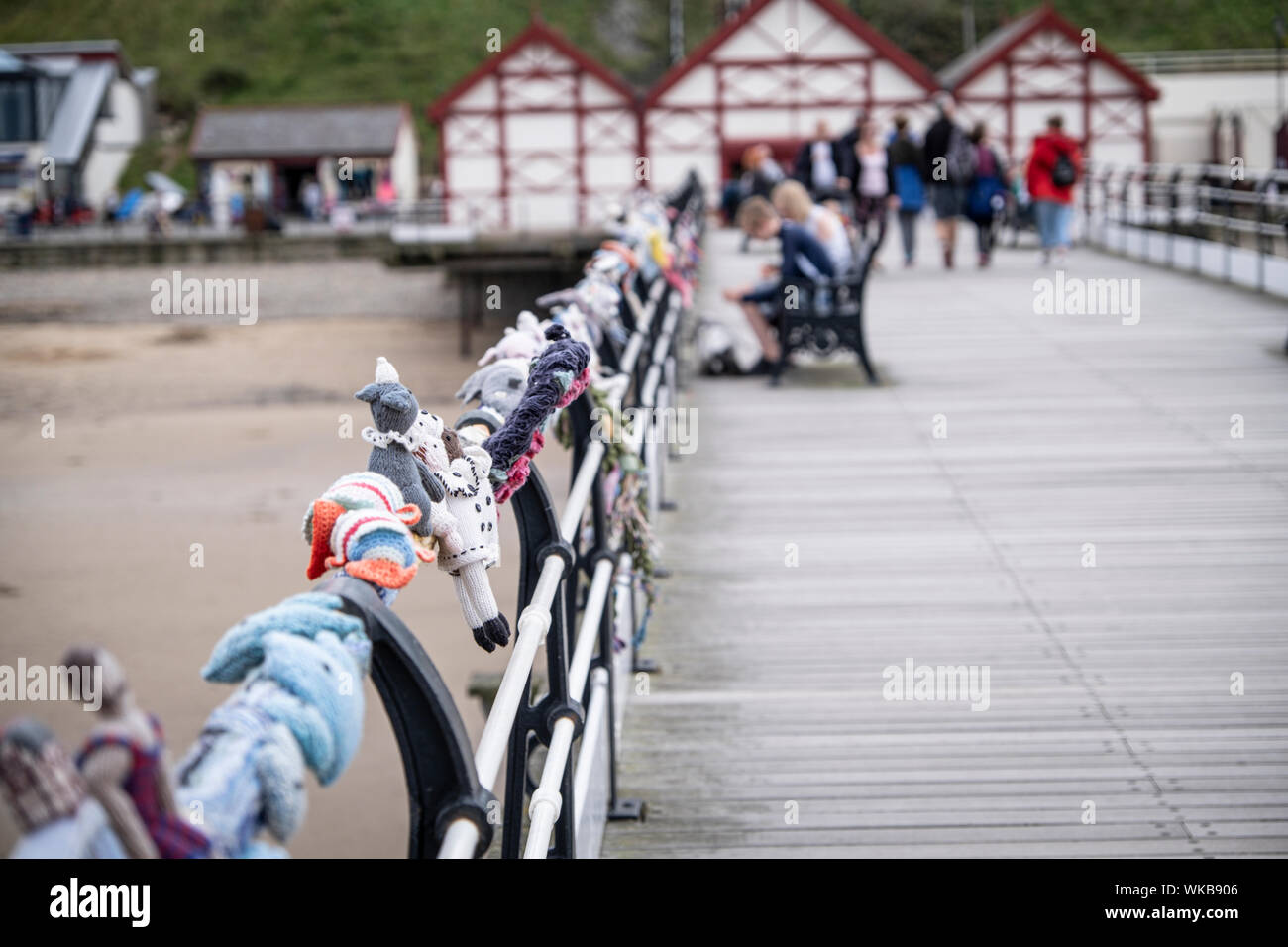 The mysterious Saltburn Yarnbombers display on the Pier. Celebrating ...
