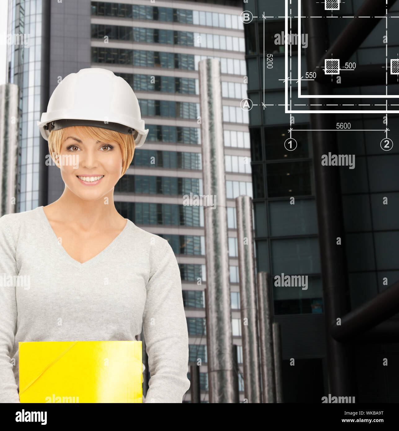 building, developing, consrtuction, architecture concept - female ...