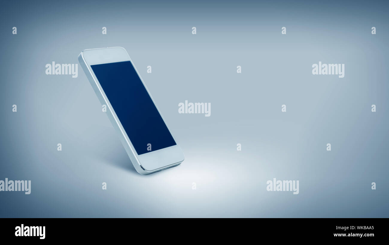 technology and advertisement concept - white smarthphone with white ...