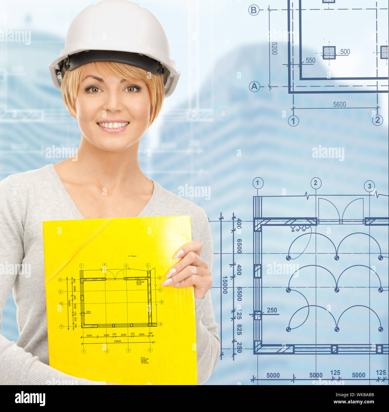 building, developing, consrtuction, architecture concept - female ...