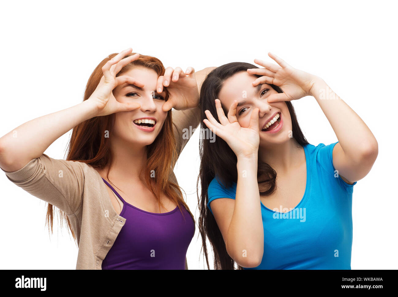 Girls making silly faces Cut Out Stock Images & Pictures - Alamy