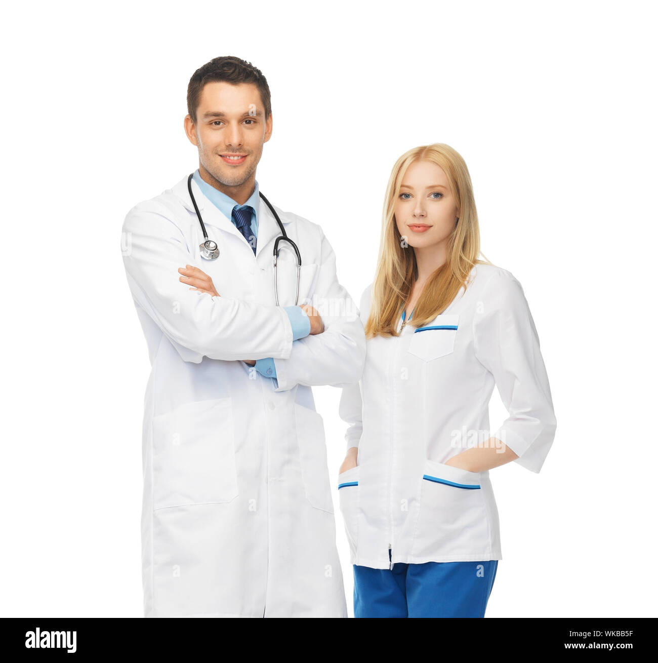 healthcare and medical concept - picture of two young attractive ...