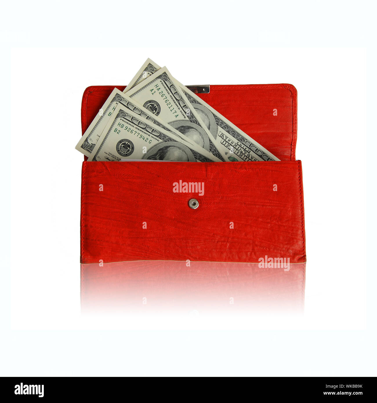 Money wallet red, happy shopping Stock Photo - Alamy